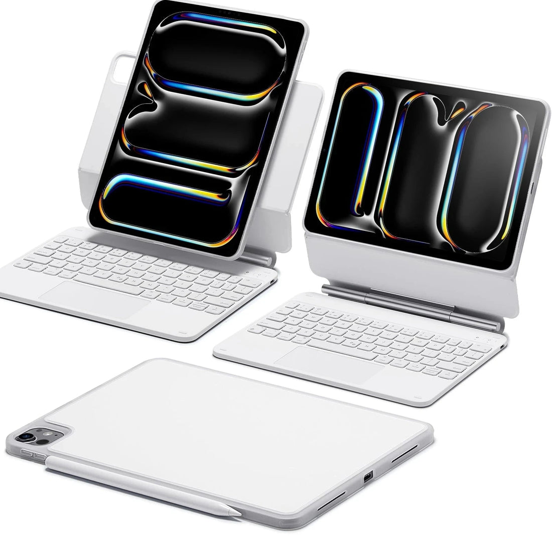 White Rugged Detachable Keyboard Case for iPad Pro 11-inch (M5)|ESR 360