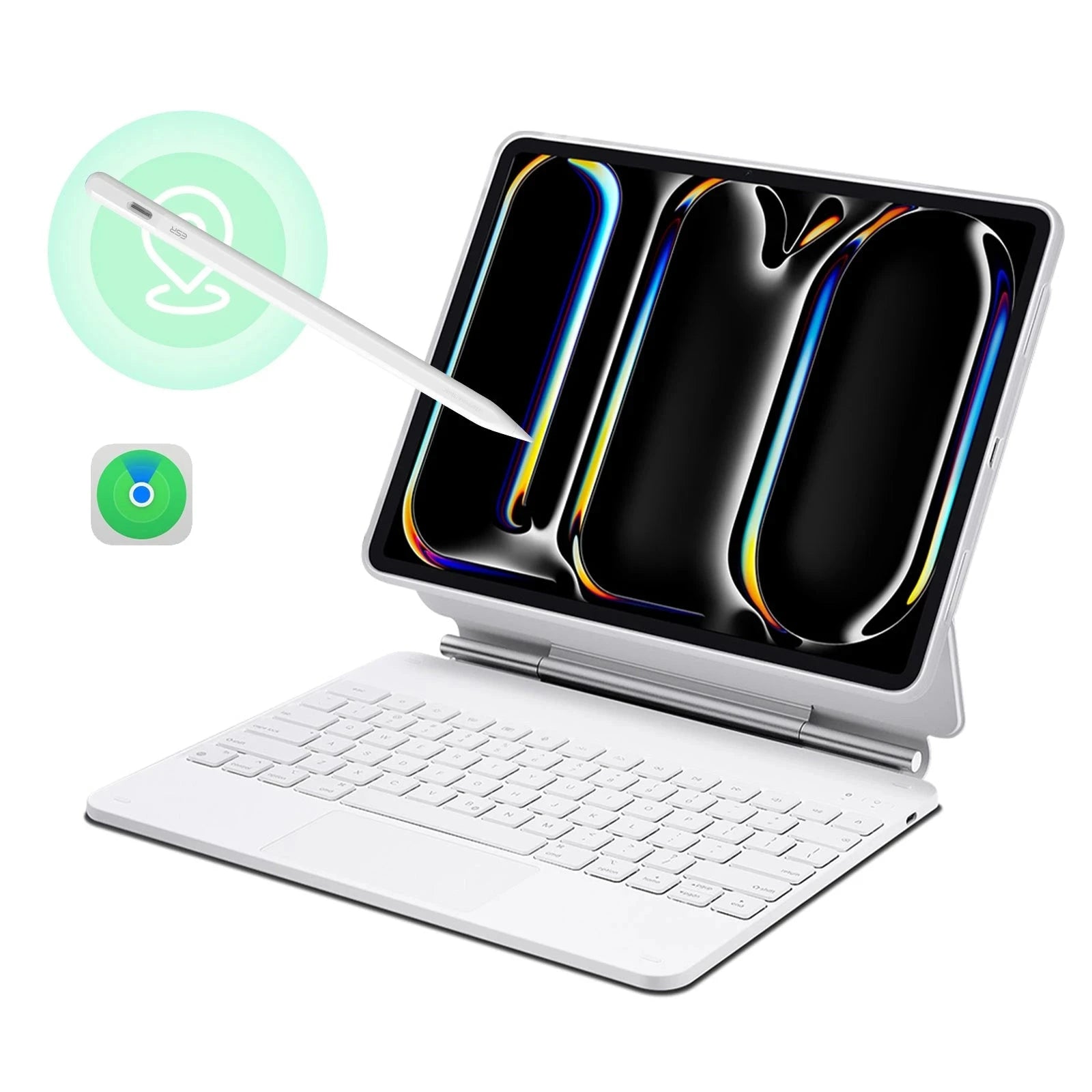 iPad Digital Bundle:White iPad Pro 11(M5) Keyboard Case with Pencil|ESR