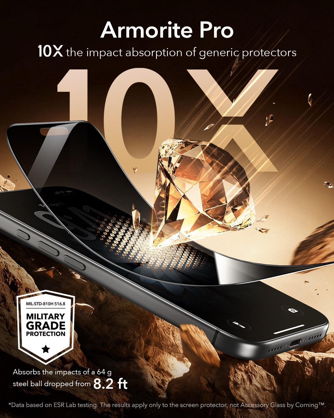 iPhone 17 Privacy Corning Screen Protector & Black Eco silicone Case | ESR