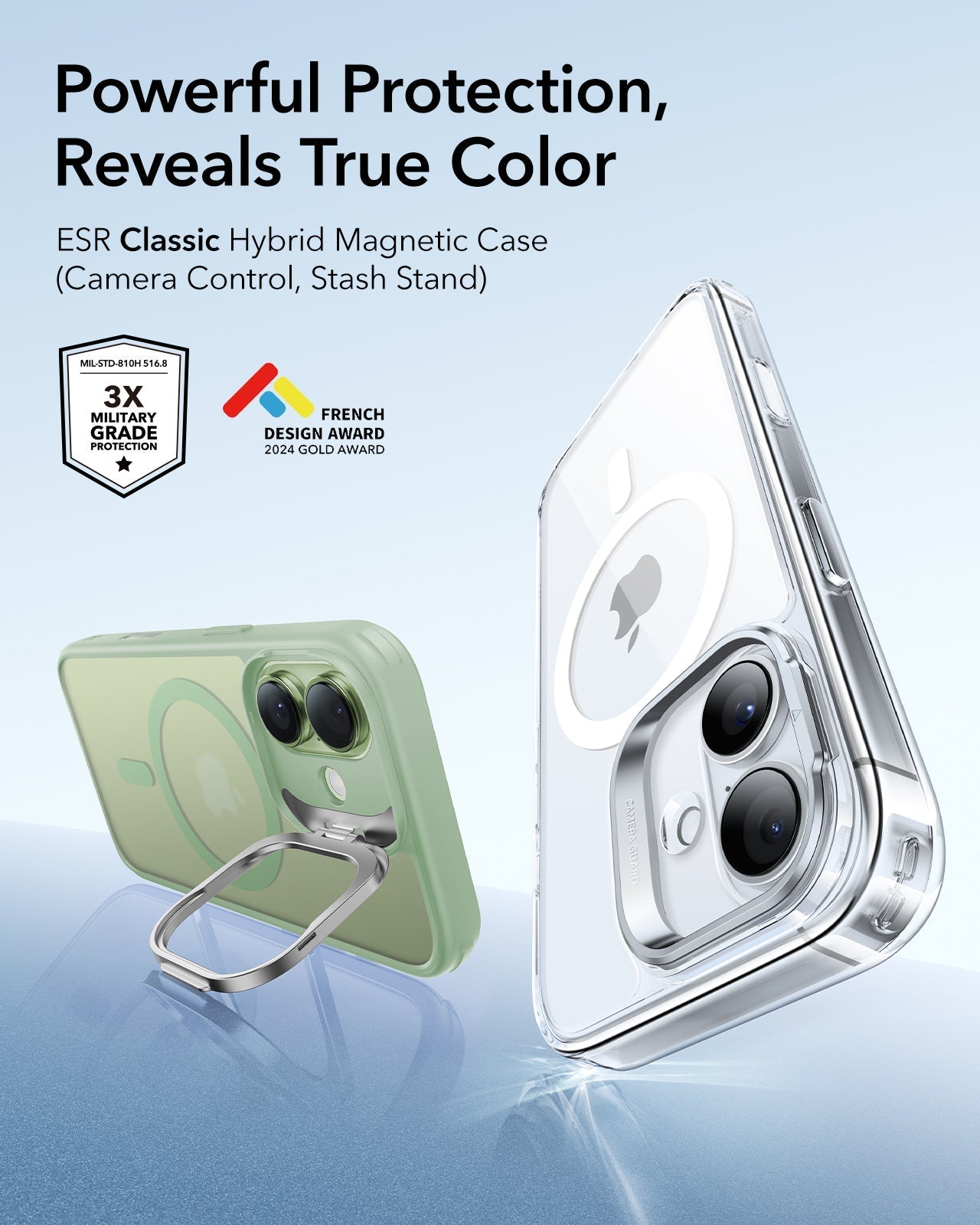 Light Green Magsafe iPhone 17 Phone Case with Stand | ESR Classic