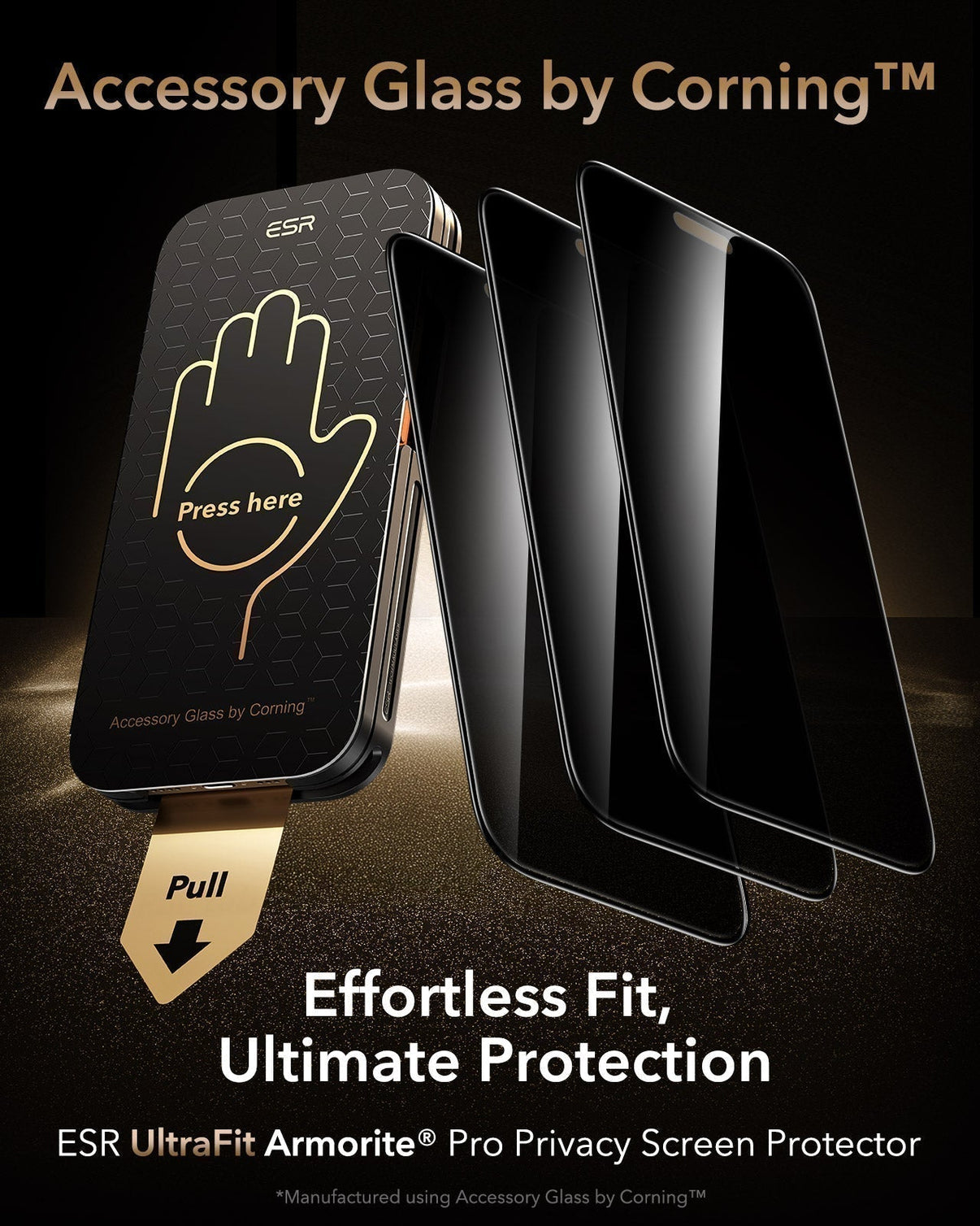 Pink iPhone 17 Pro Max Privacy Corning Protection Package | ESR Hybrid